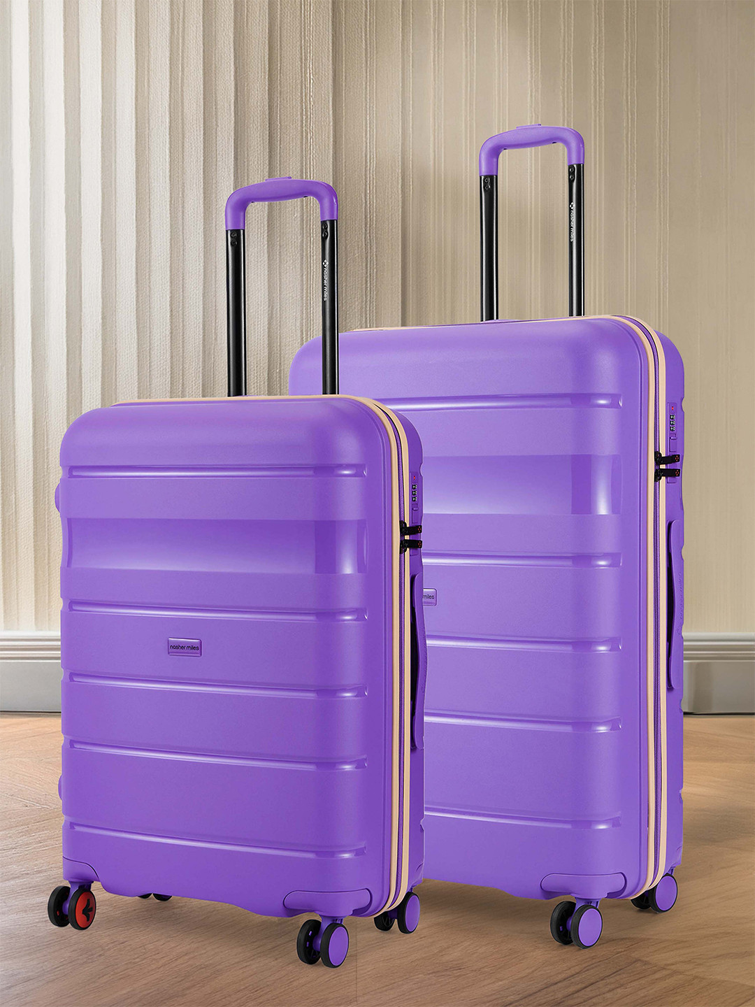Buy Nasher Miles Set Of 2 Jupiter Hard Sided Polypropylene Purple ...