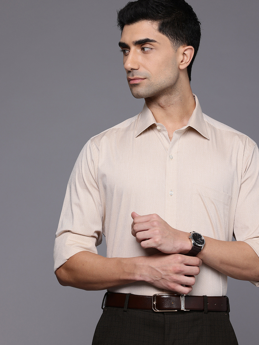 Buy Raymond Textured Self Design Pure Cotton Formal Shirt - Shirts for ...