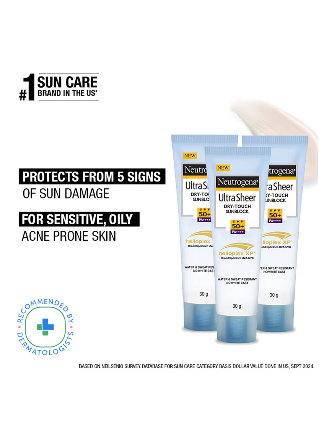 Buy Neutrogena Set Of 3 Ultra Sheer SPF50+ Dry Touch Sun Block With ...