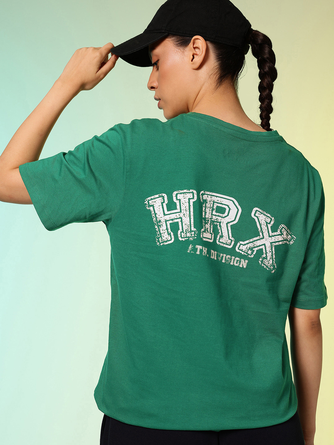 Buy HRX By Hrithik Roshan Brand Logo Printed Drop Shoulder Sleeves Pure Cotton T Shirt - Tshirts ...