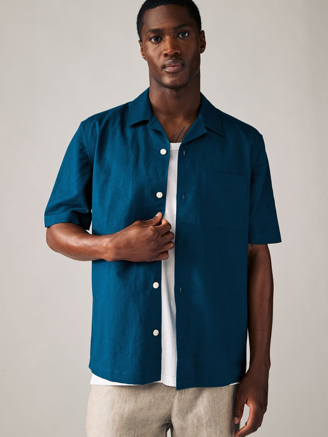 Buy NEXT Cotton Linen Short Sleeve Shirt - Shirts for Men 33483500 | Myntra