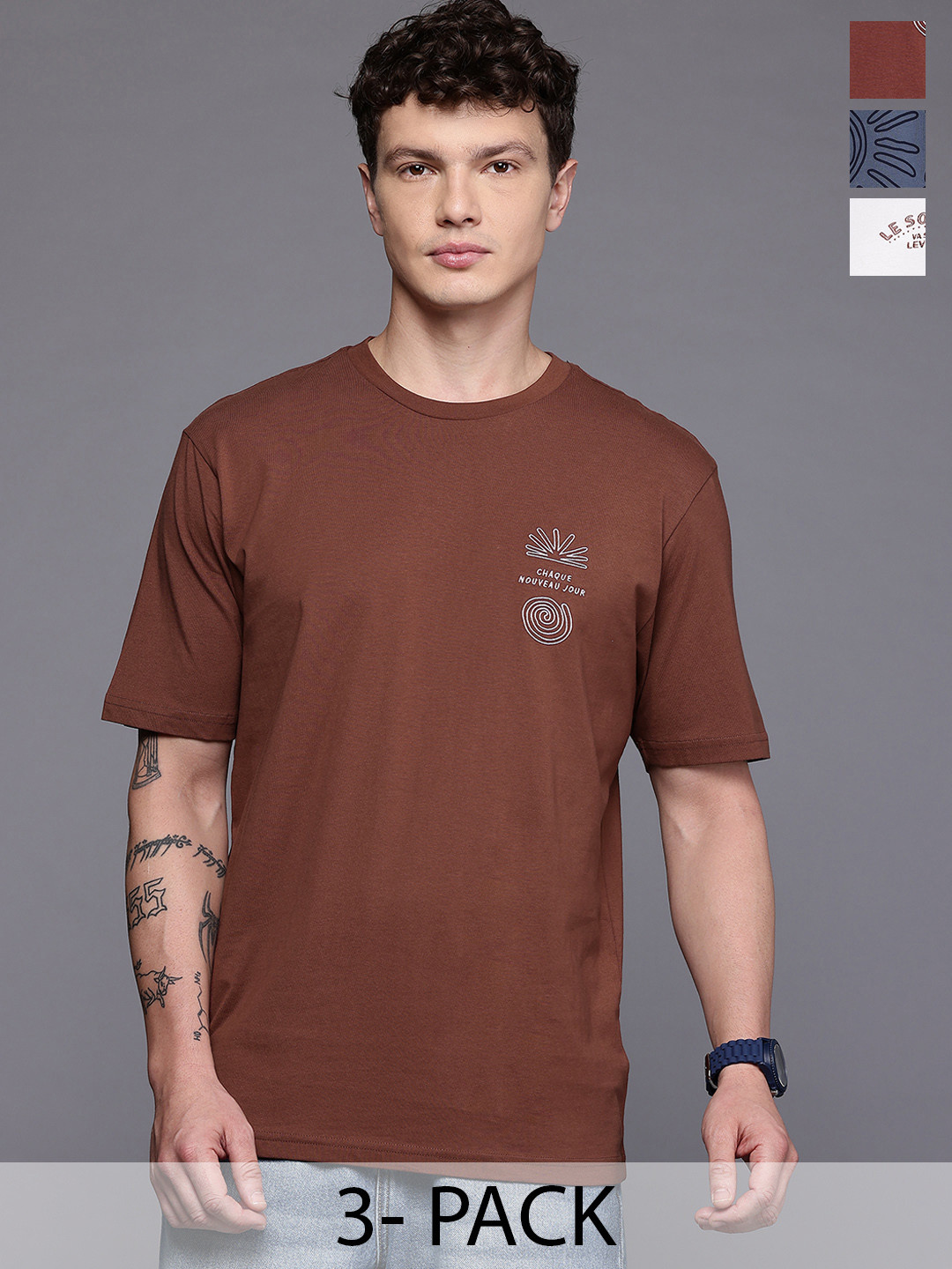 Buy NEXT Pack Of 3 Pure Cotton T Shirts - Tshirts for Men 33483580 | Myntra