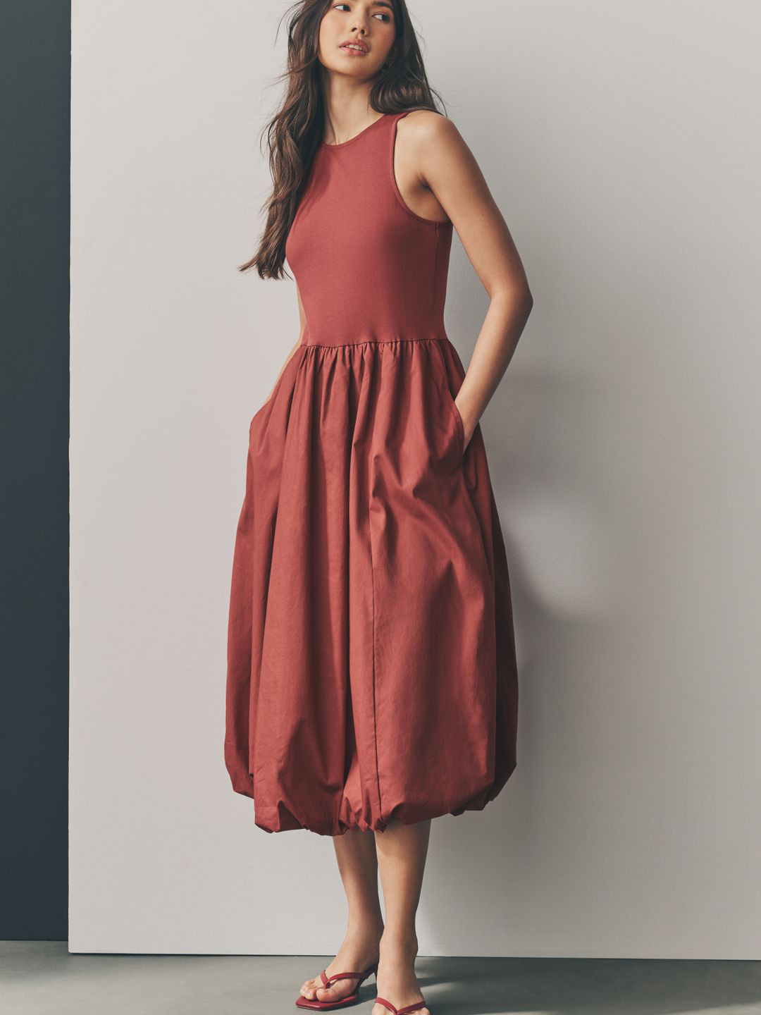 Buy NEXT Pure Cotton A Line Midi Dress - Dresses for Women 33487144 ...