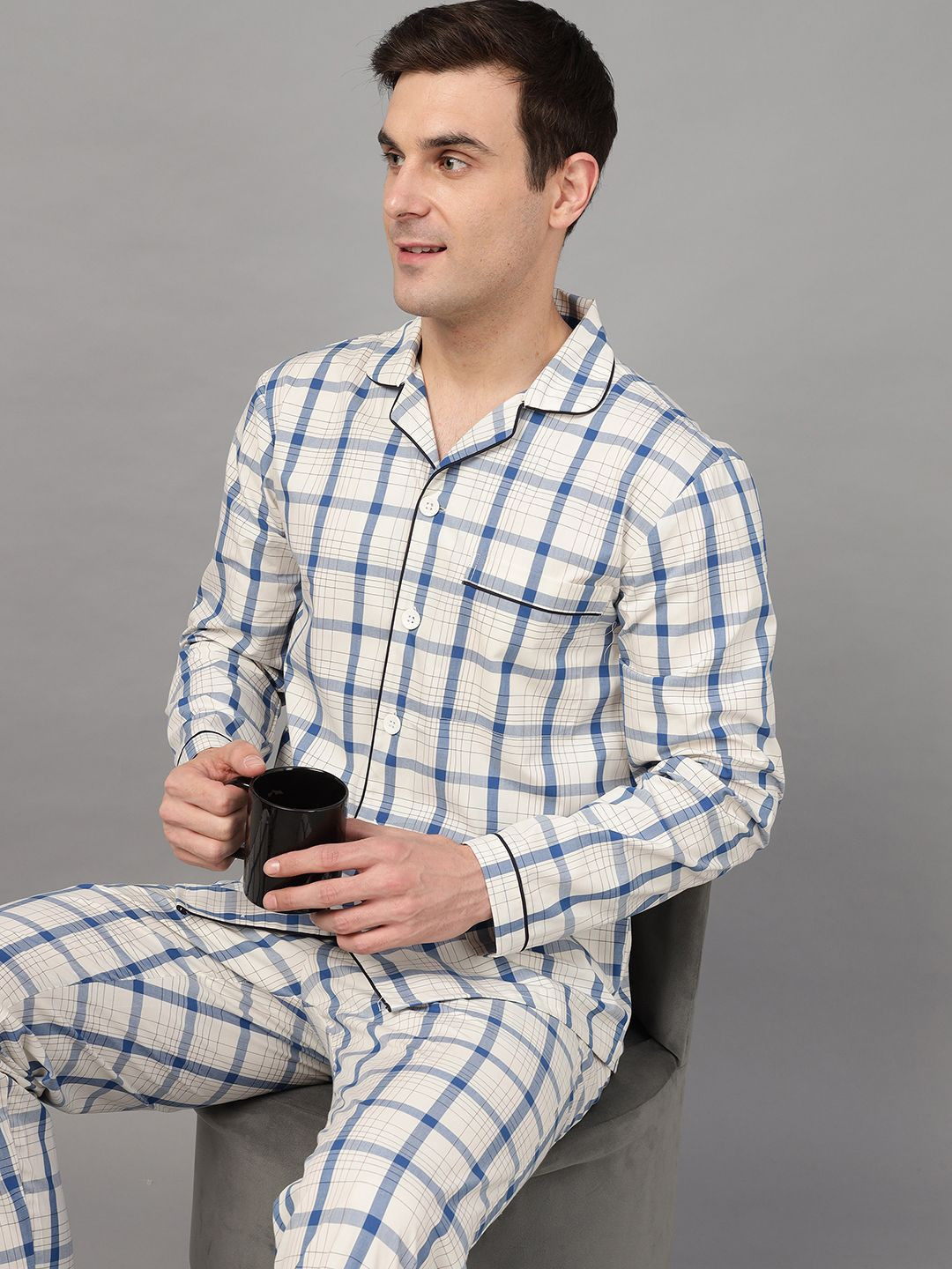 Buy Hancock Men Checked Night Suit - Night Suits for Men 33489415 | Myntra