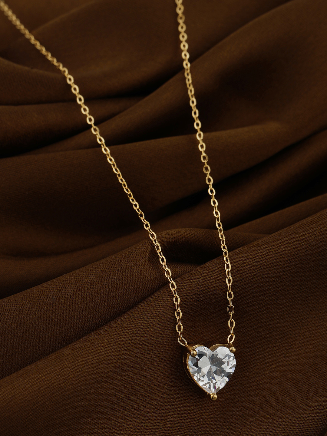 Buy Carlton London 18kt Gold Plated Stainless Steel Dangling Heart ...