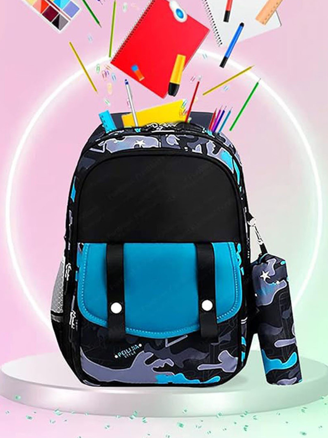Buy YK Unisex Kids Set Of 3 Graphic Backpack - Backpacks for Unisex ...
