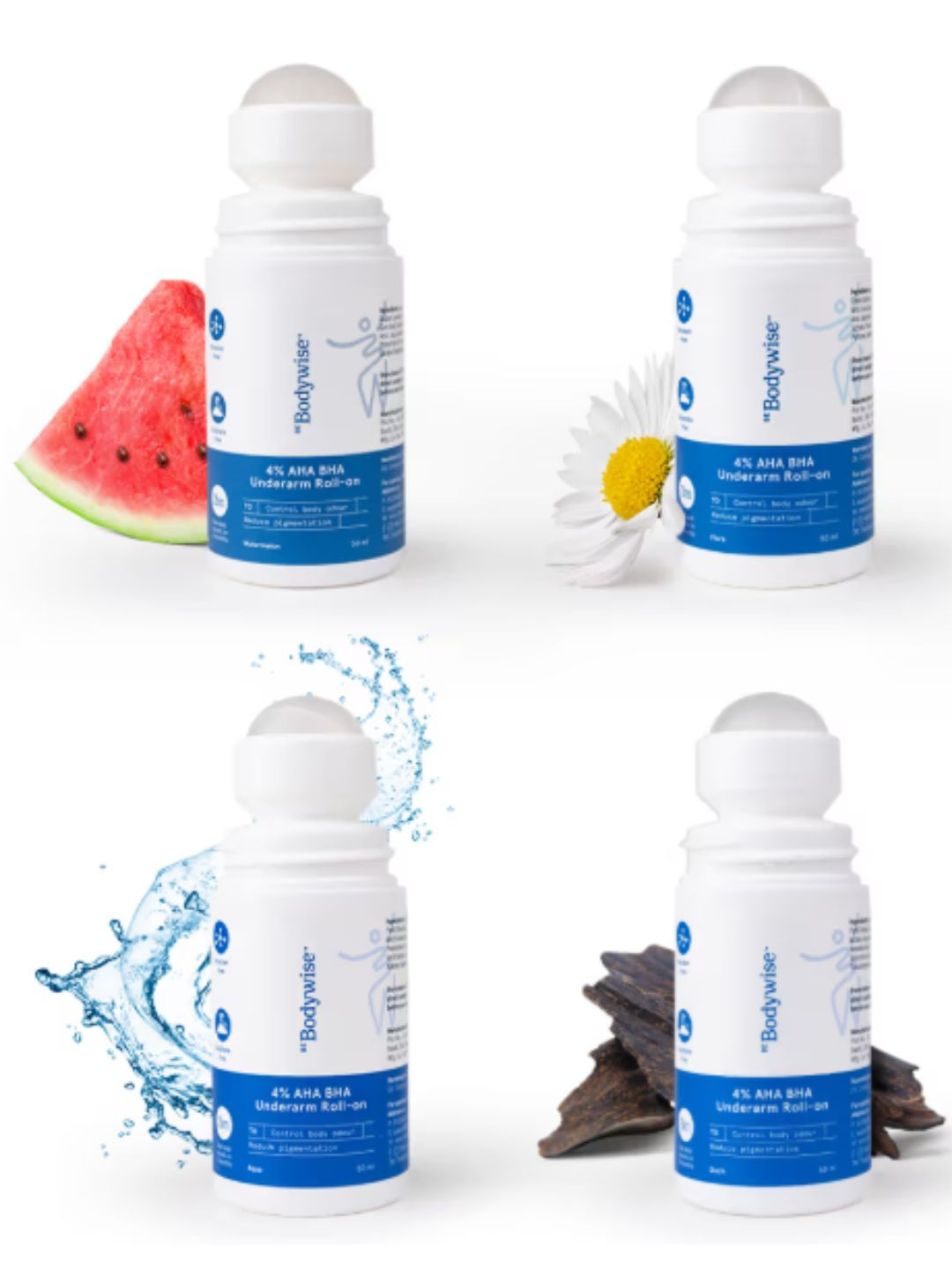 Buy Be Bodywise Set Of 4 4% AHA BHA Underarm Roll Ons Floral ...