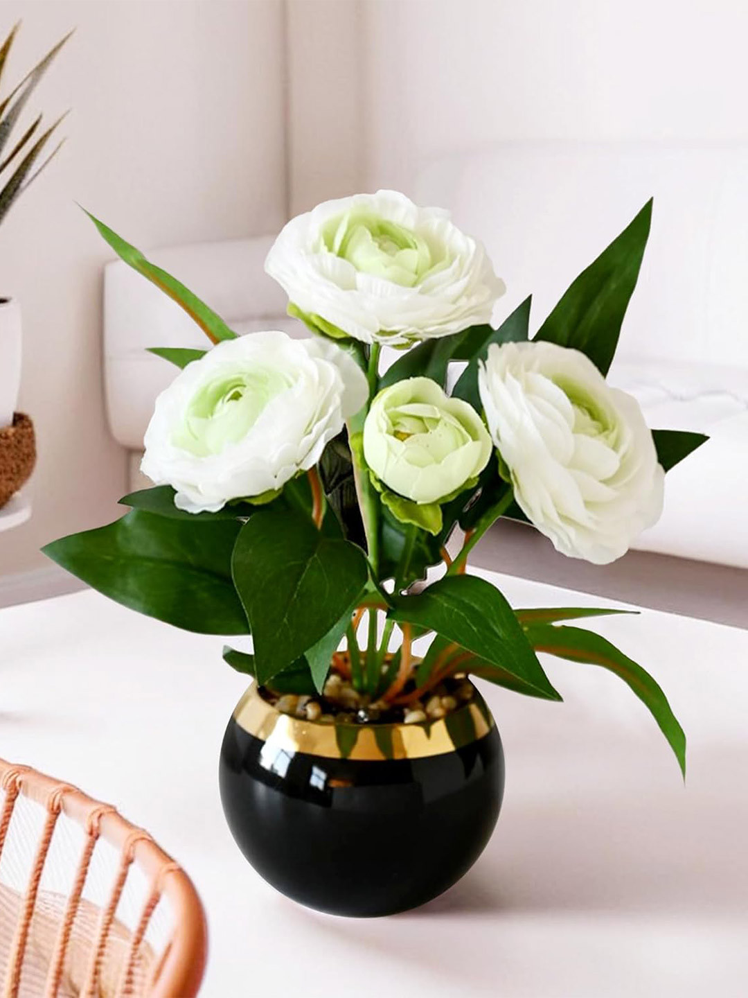 Buy The Better Home White & Green Rose Artificial Plant With Pot ...