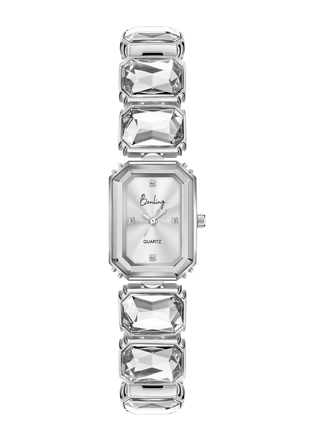 Buy BENLING Women Dial & Stainless Steel Octagon Cut Bracelet Silver ...