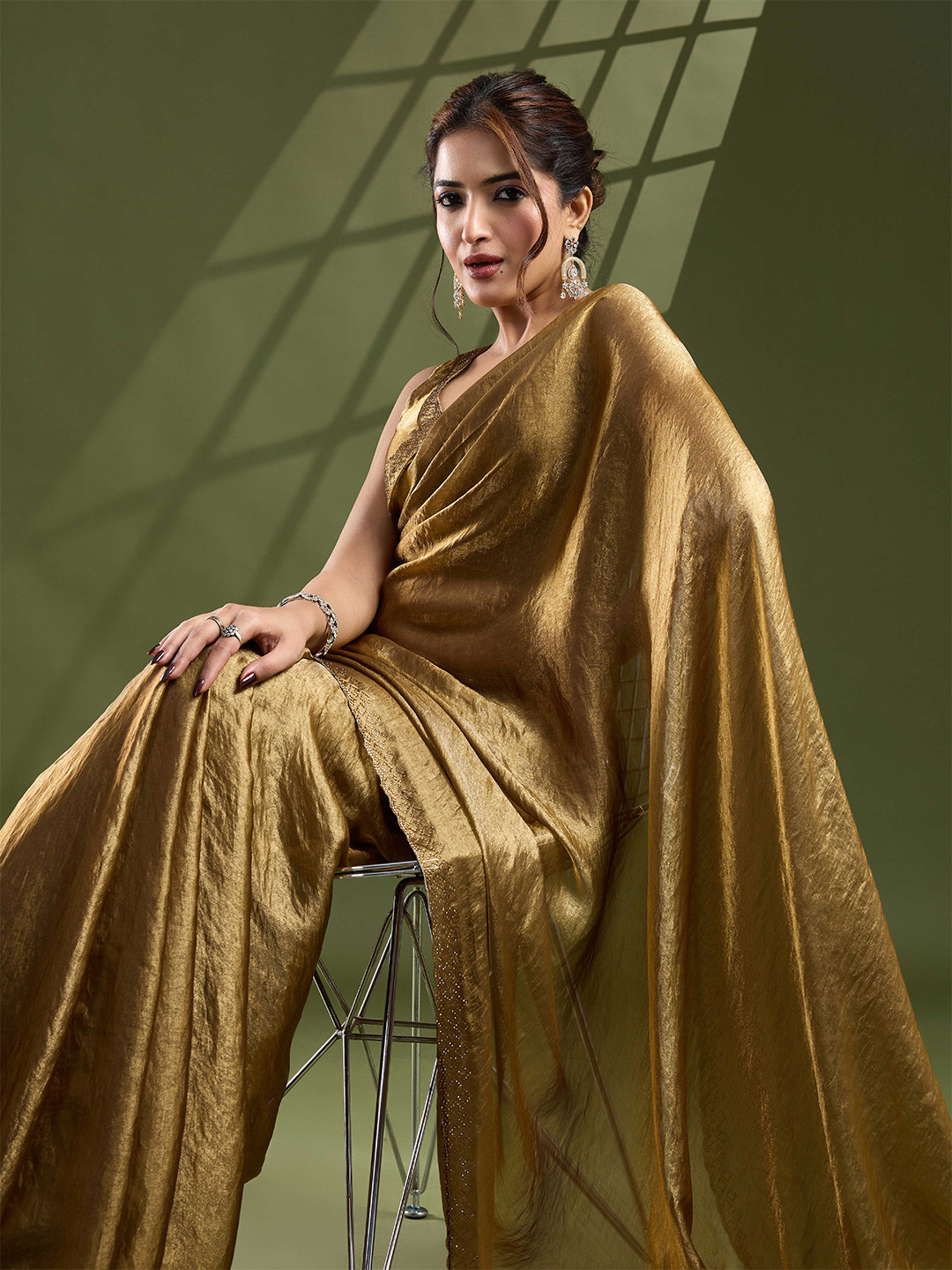 Buy KIMISHA Embellished Beads And Stones Saree - Sarees for Women ...