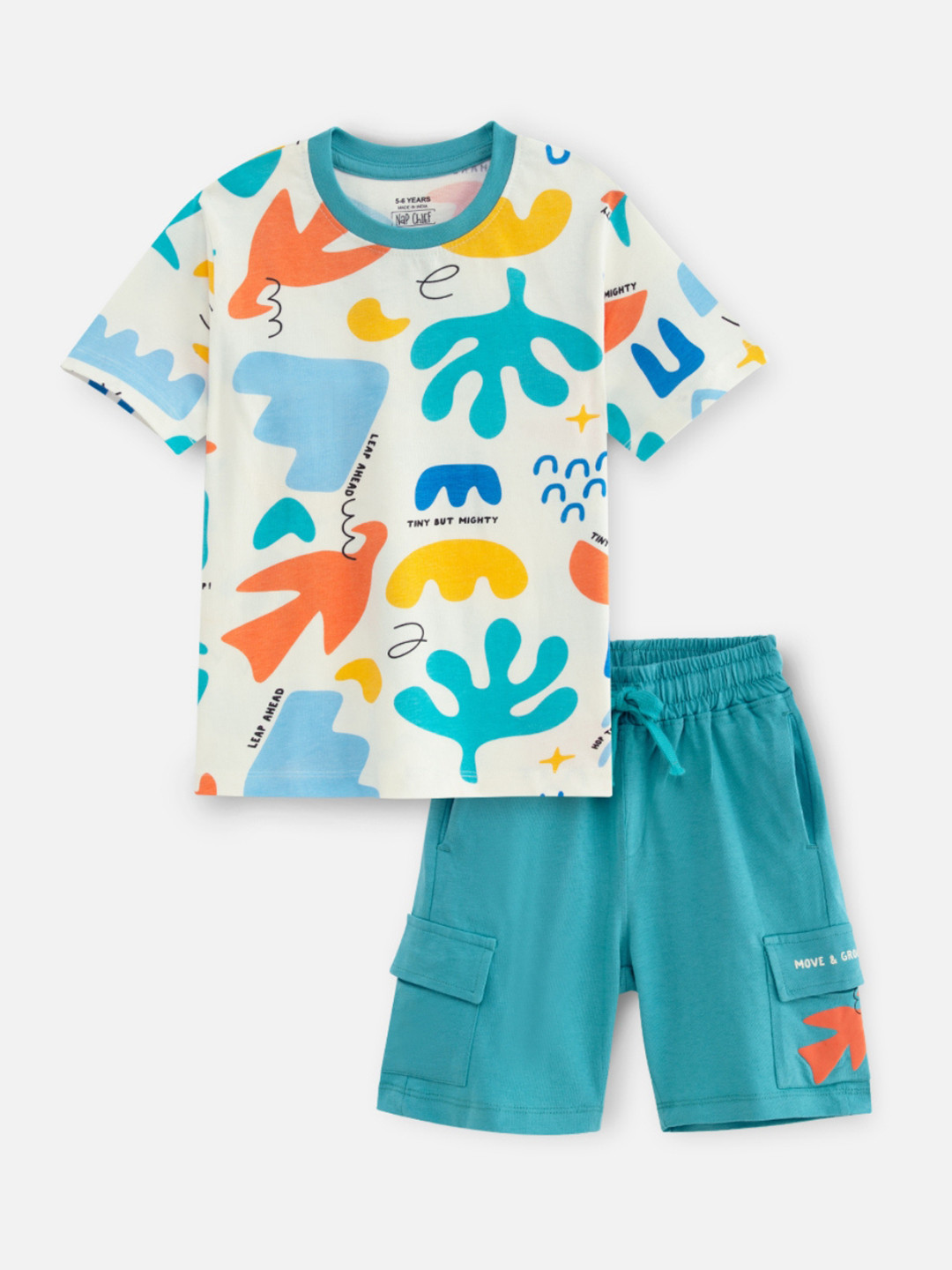 Buy Nap Chief Kids Unisex Abstract Art Printed Pure Cotton T Shirt ...