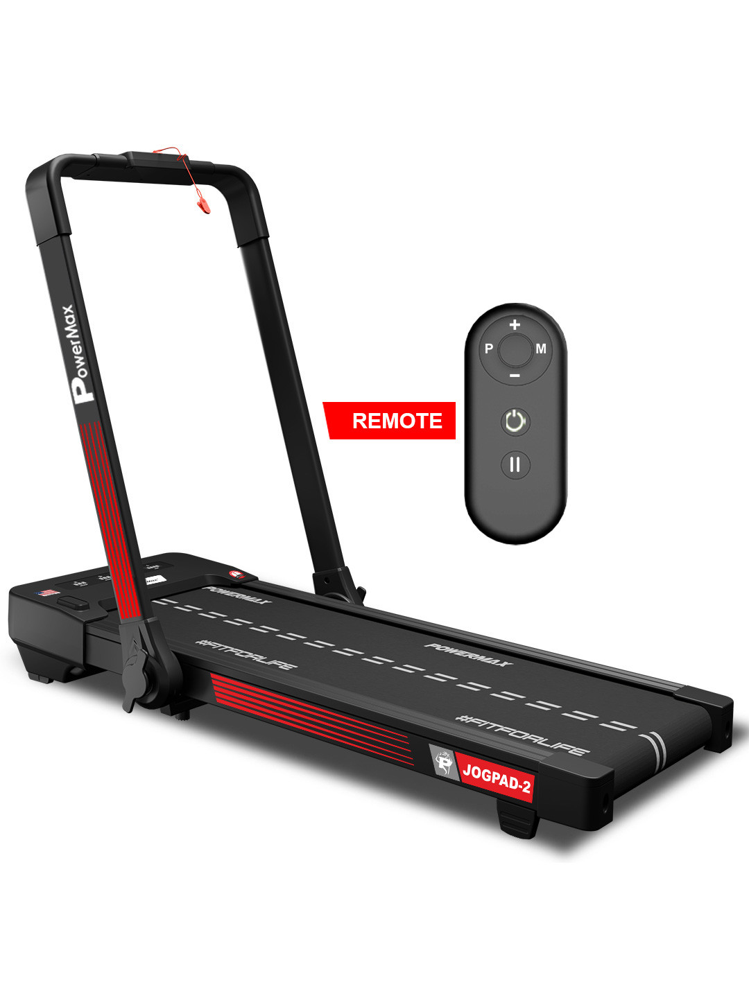 Buy PowerMax Fitness JogPad 2 (4.0 HP) 2 & 1 Compact Foldable Treadmill ...