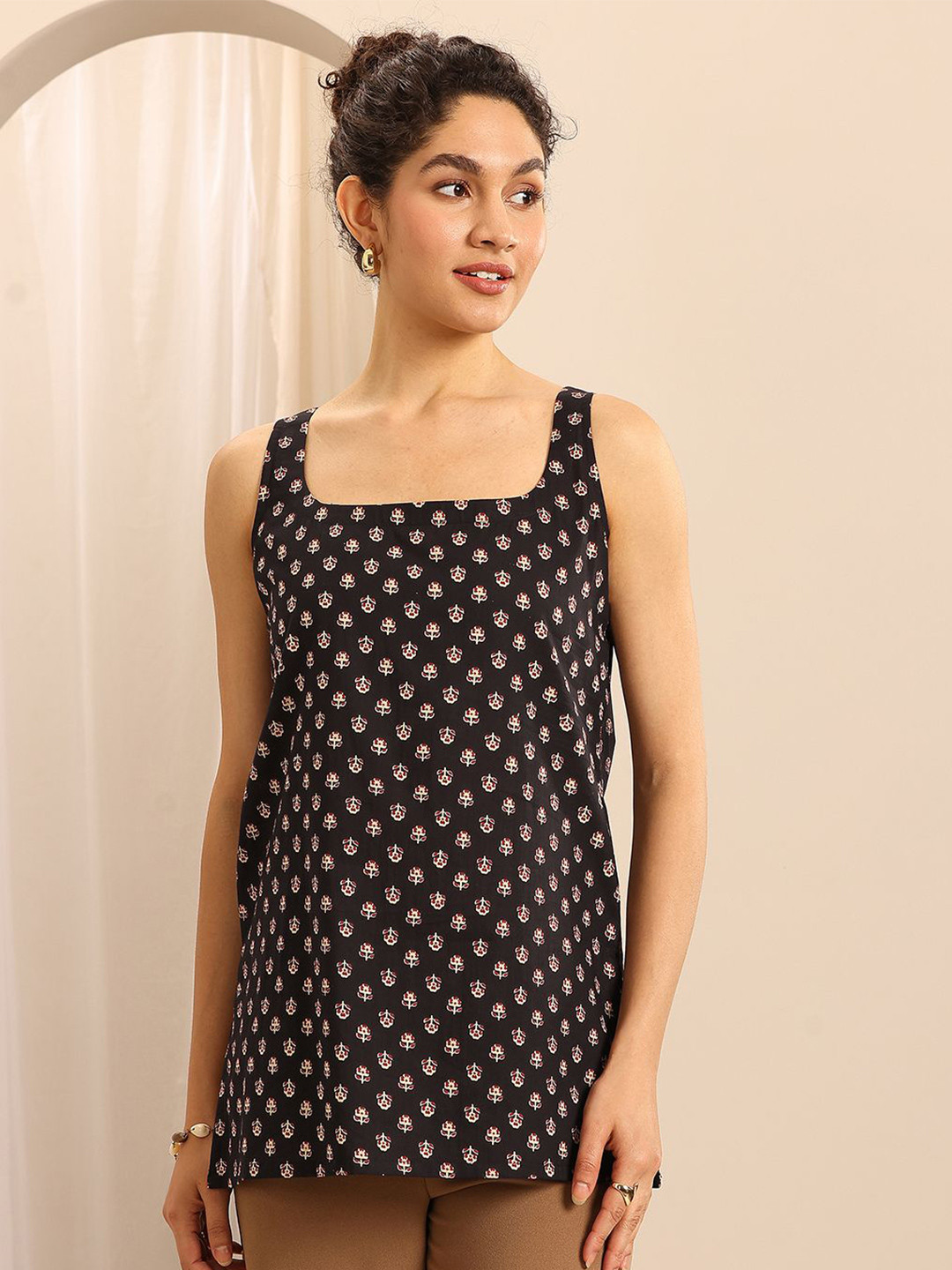 Buy Libas Floral Printed Square Neck Empire Kurti - Kurtis for Women ...