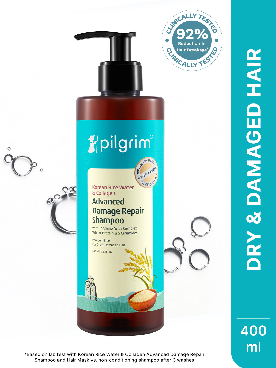 Buy Pilgrim Korean Rice Water & Collagen Advanced Damage Repair Shampoo ...