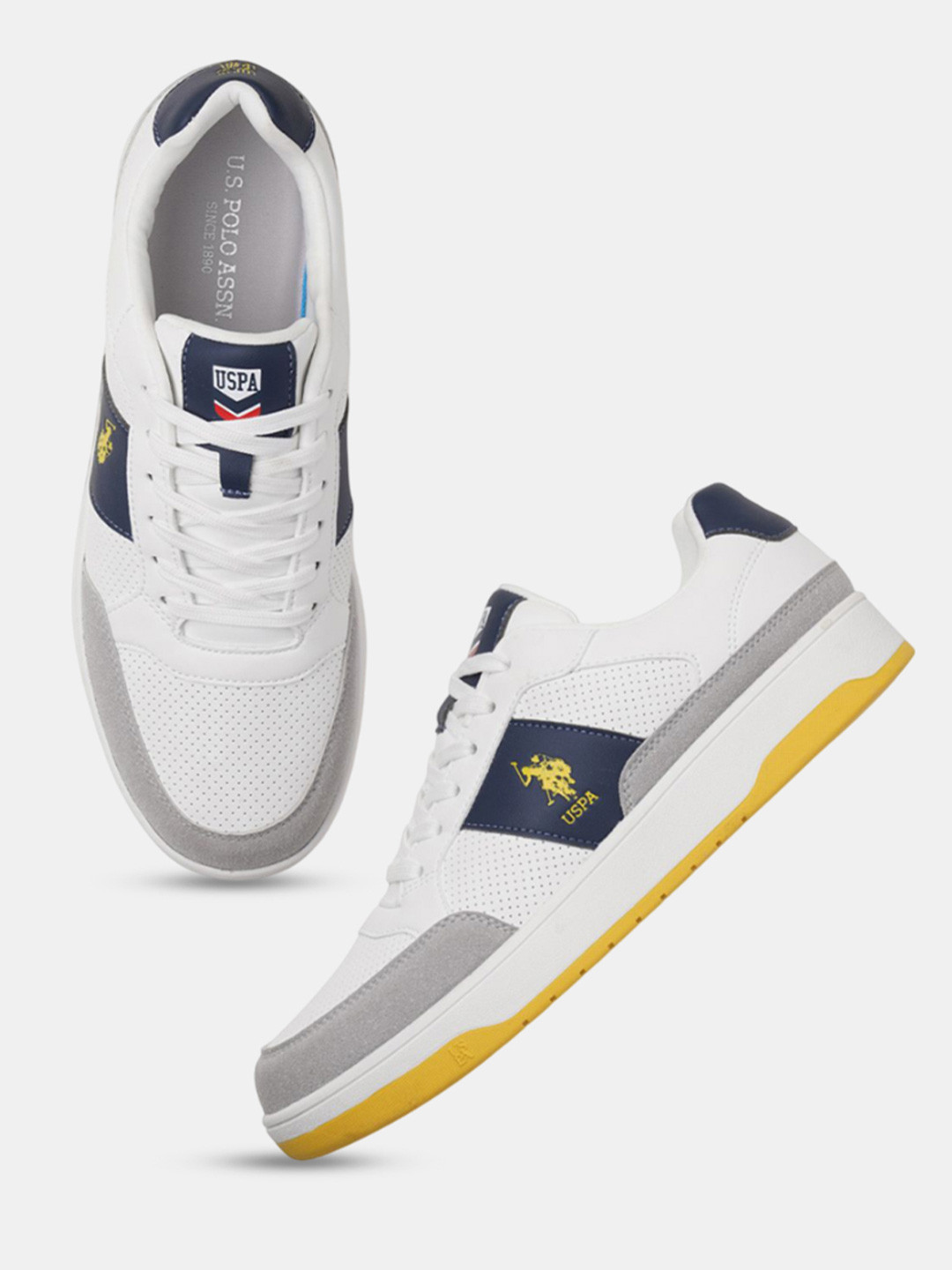 Buy U.S. Polo Assn. Men Colourblocked Lace Ups Sneakers - Casual Shoes ...