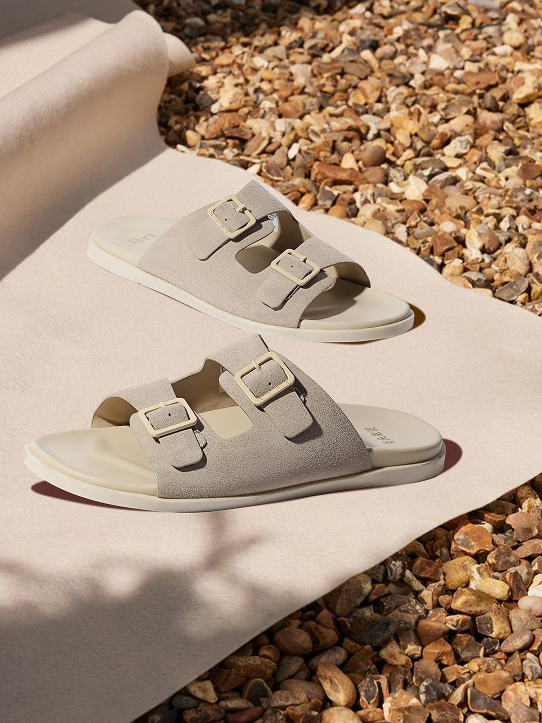 Buy RARE RABBIT Men Solid Leather Comfort Sandals RARO BEIGE - Sandals ...