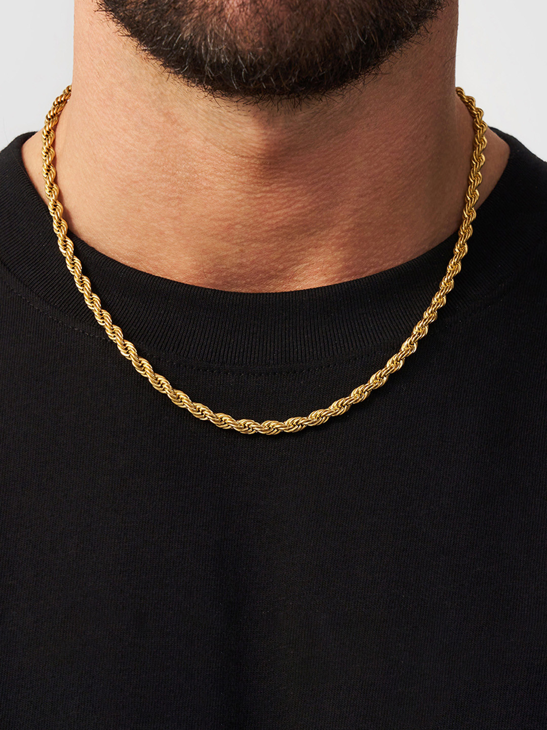 Buy LITCHI Men Stainless Steel Gold Plated Minimal Chain - Necklace And ...