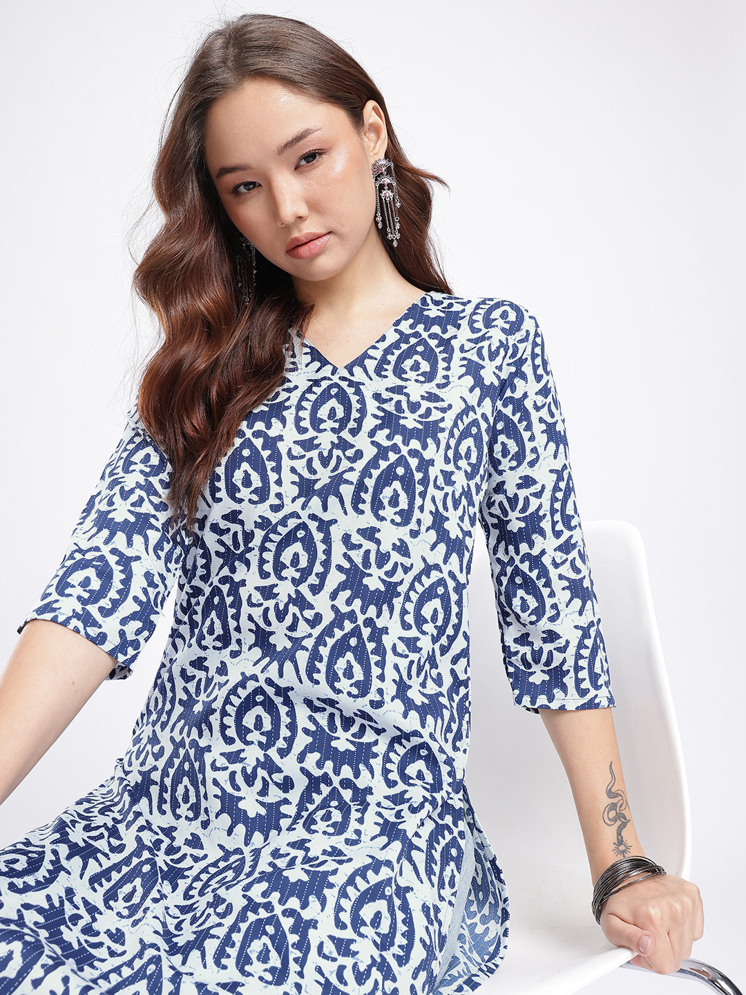 Buy Anouk Rustic Ethnic Motifs Printed Kurta - Kurtas for Women ...