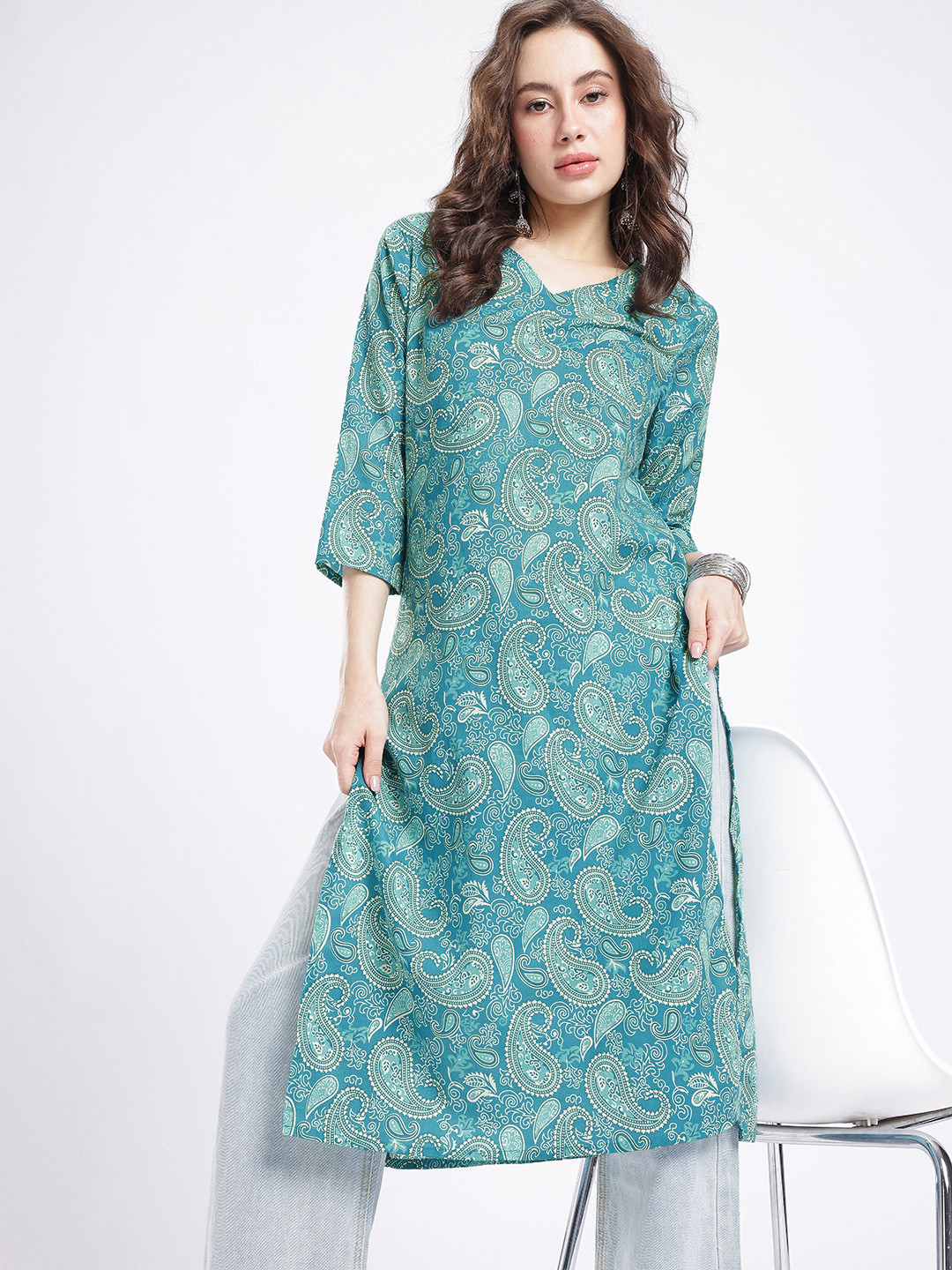 Buy Anouk Rustic Paisley Printed Kurta - Kurtas for Women 33662176 | Myntra