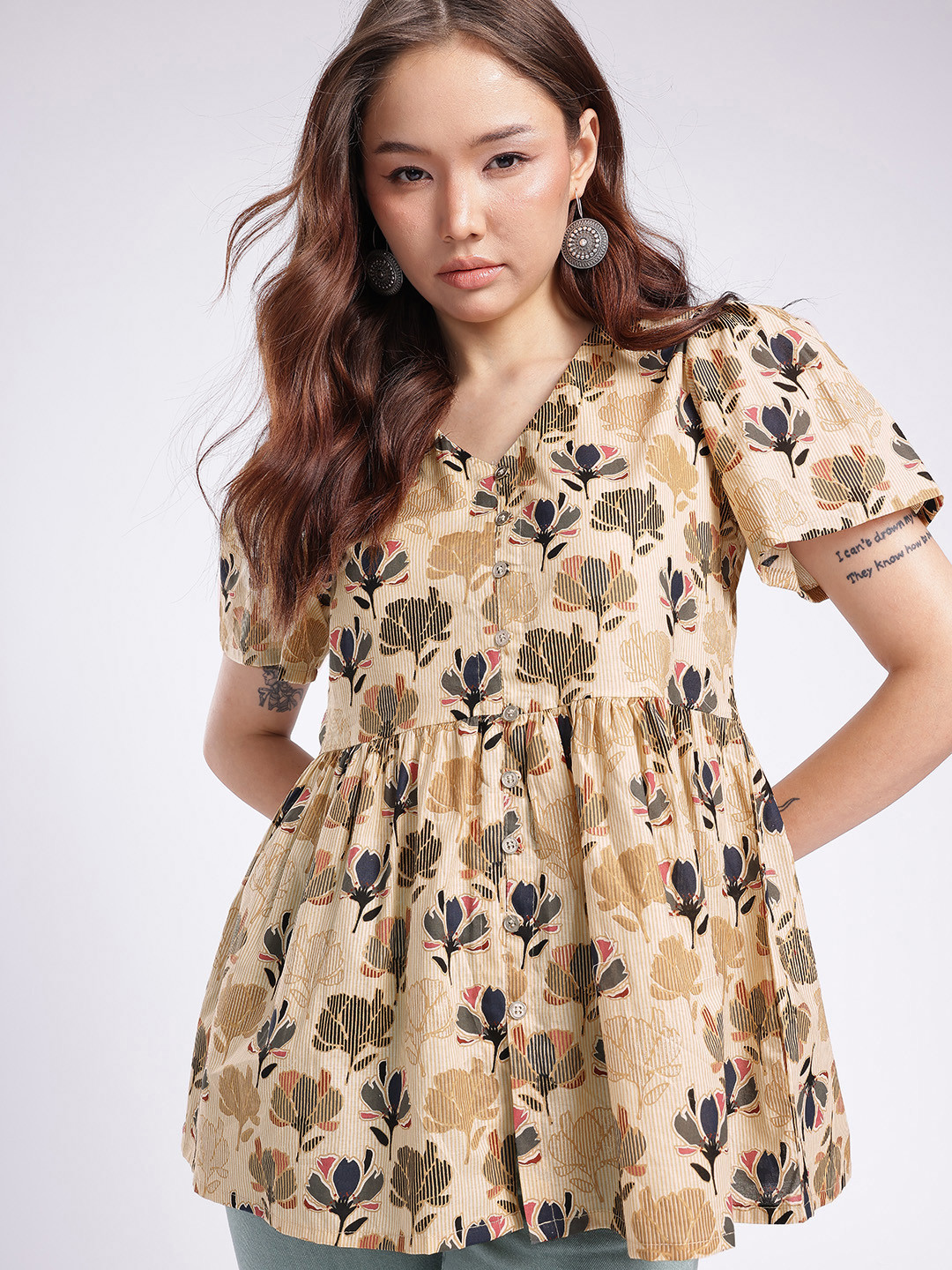 Buy Anouk Rustic Floral Printed A Line Kurti - Kurtis for Women ...