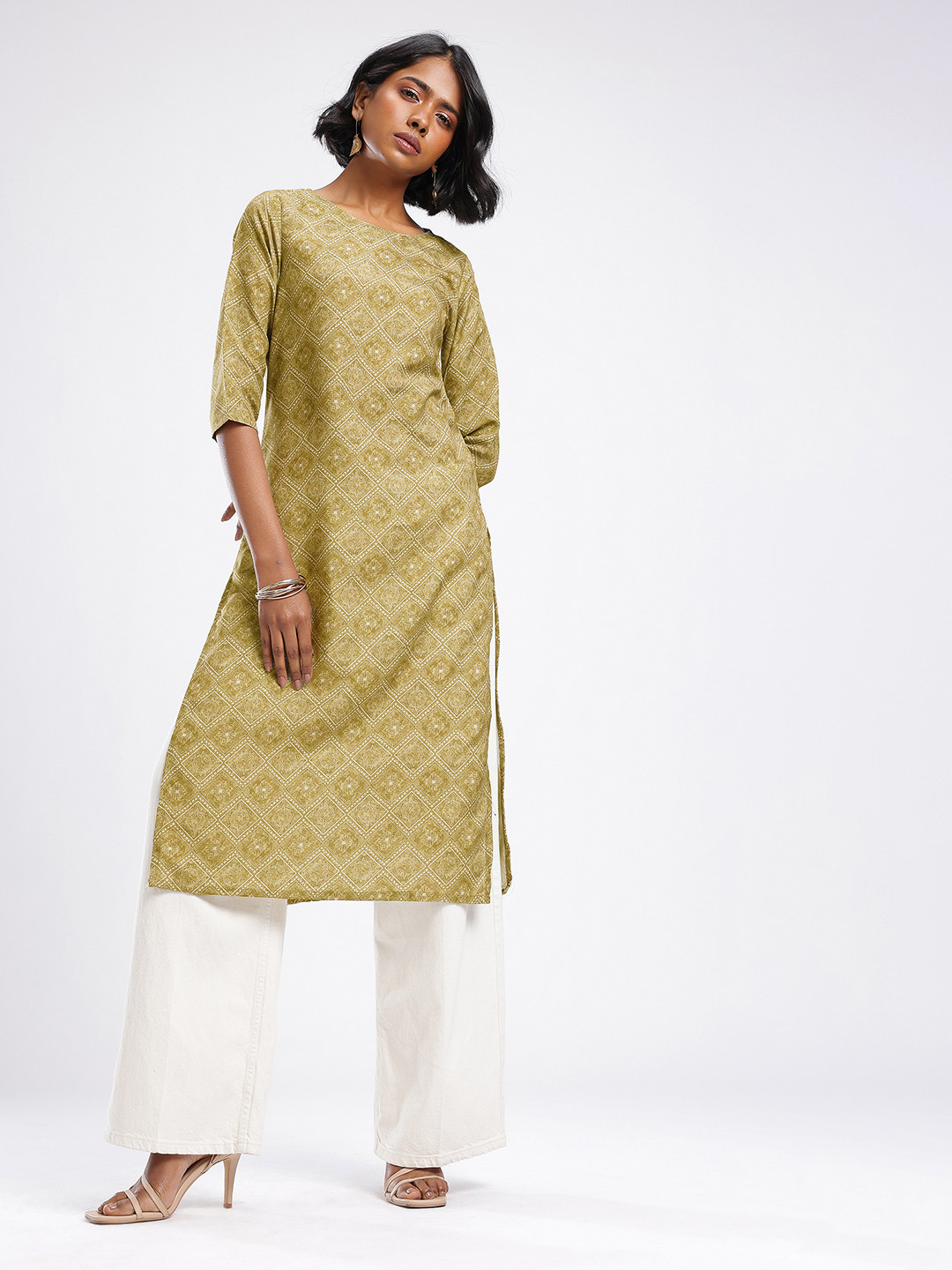 Buy Anouk Rustic Ethnic Motifs Printed Straight Kurta - Kurtas for ...