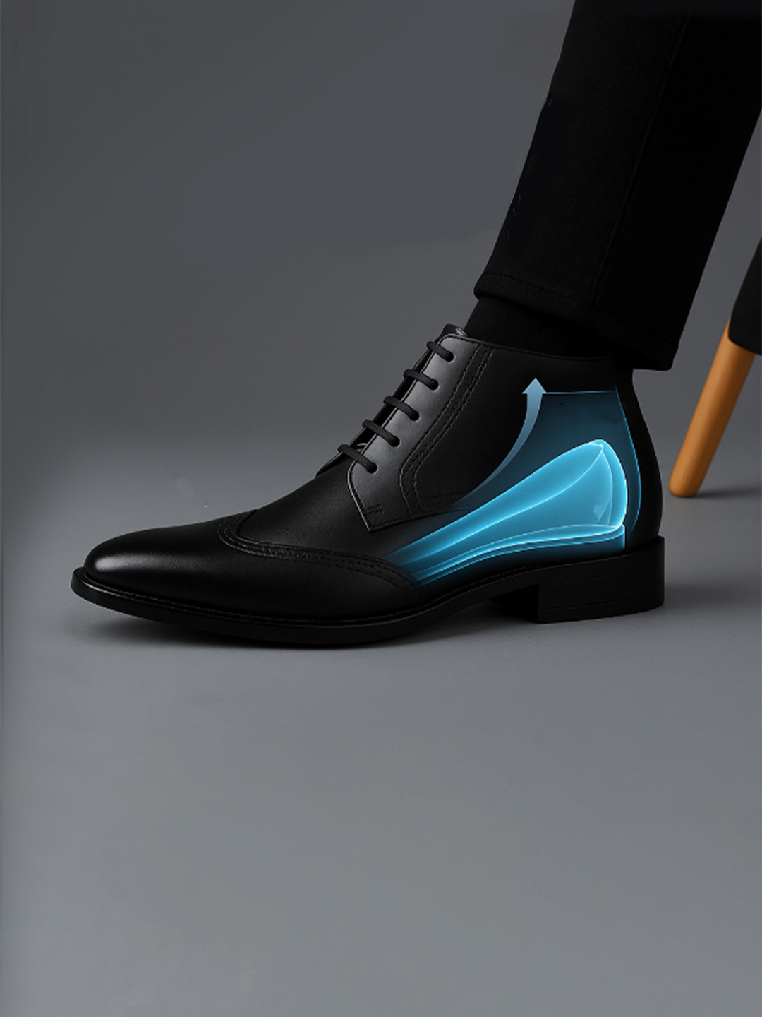 Buy Bxxy Men Hidden Elevator Height Increasing Faux Leather Formal Full ...