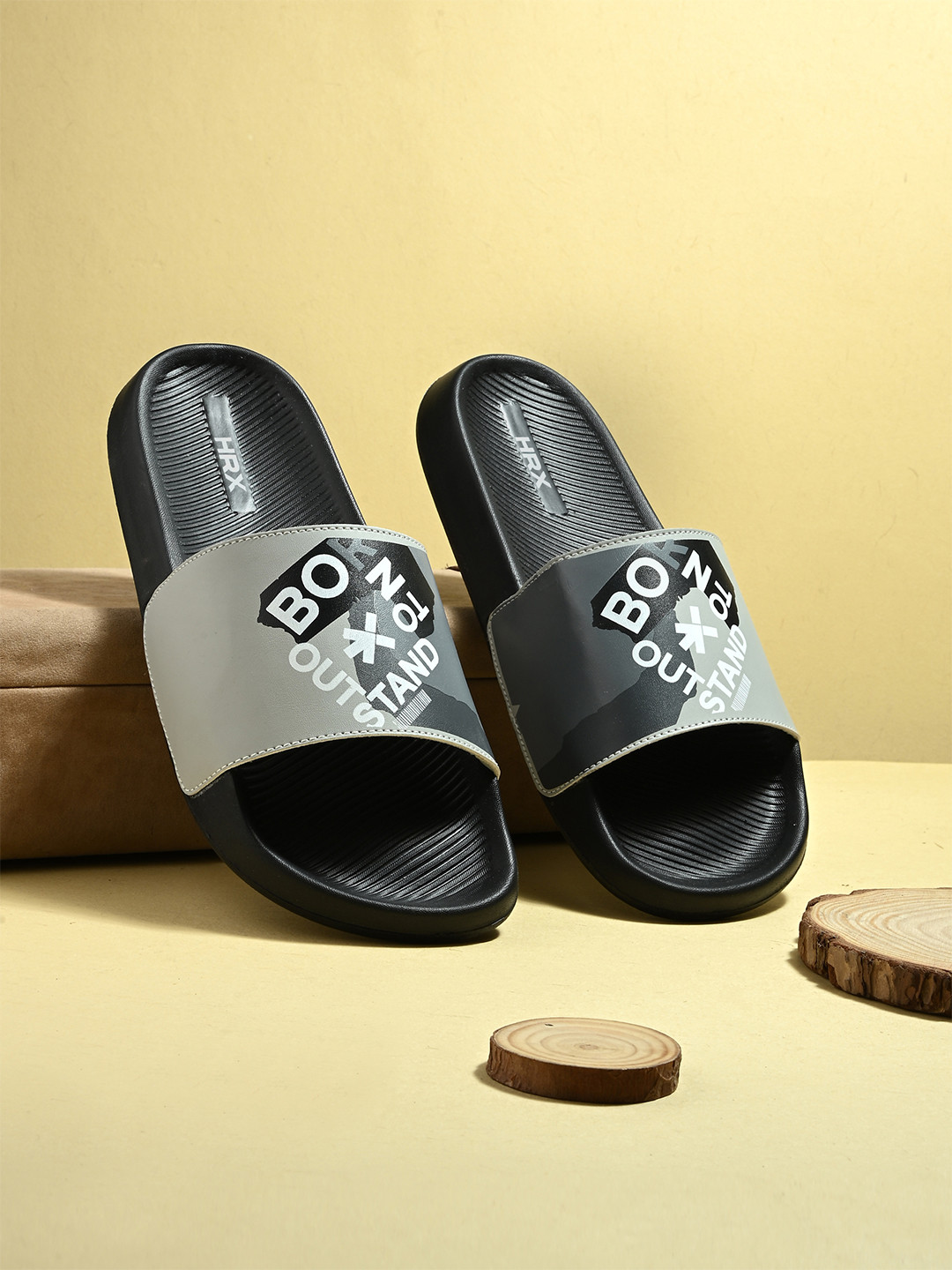 Buy HRX By Hrithik Roshan Men Printed Sliders - Flip Flops for Men ...