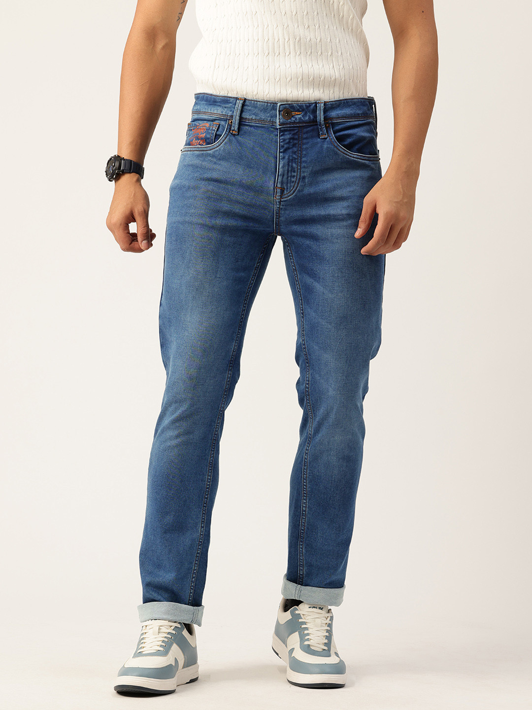 Buy Integriti Men Slim Fit Mid Rise Light Fade Stretchable Jeans - Jeans for Men 33787403 | Myntra