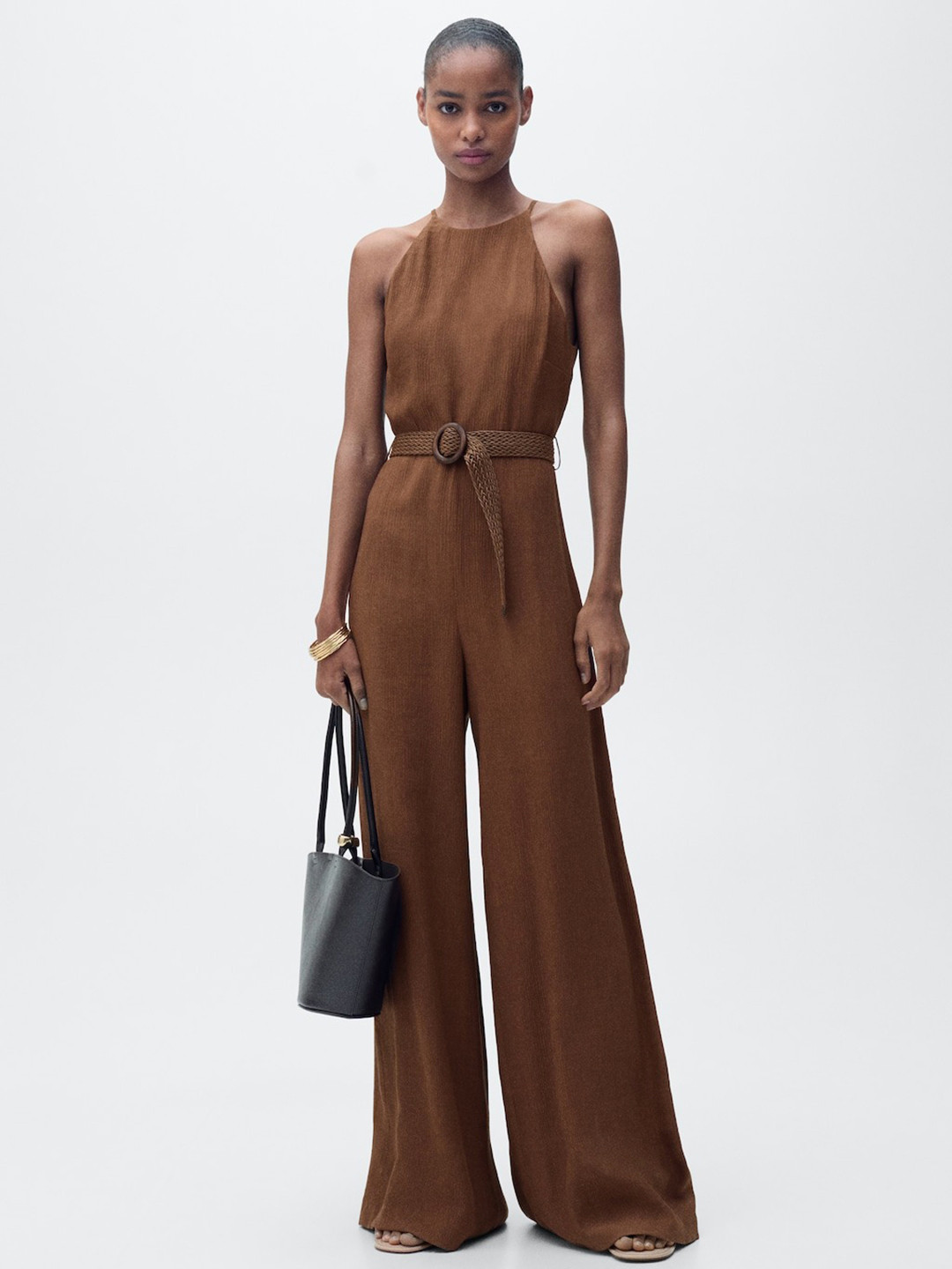 Buy MANGO Basic Jumpsuit With Belt - Jumpsuit for Women 33821398 | Myntra