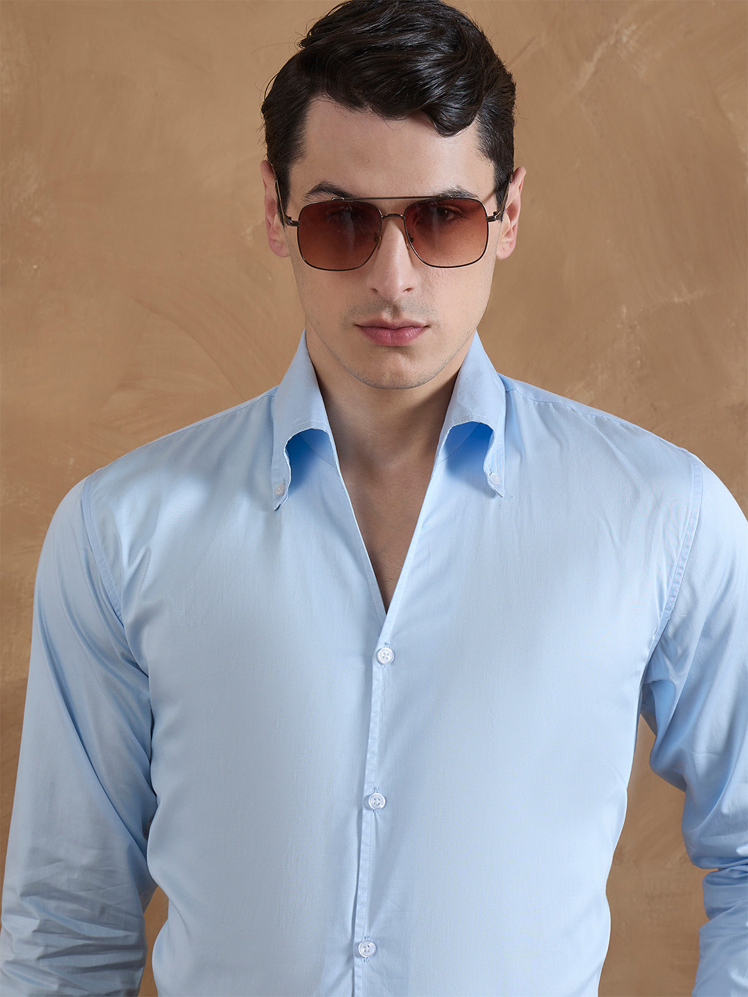 Buy DENNISON Light Blue Cooper Collar Formal Shirt - Shirts for Men ...