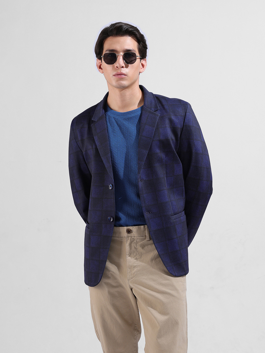 Buy The Indian Garage Co. X Luxe Men Comfort Fit Checkered Formal ...