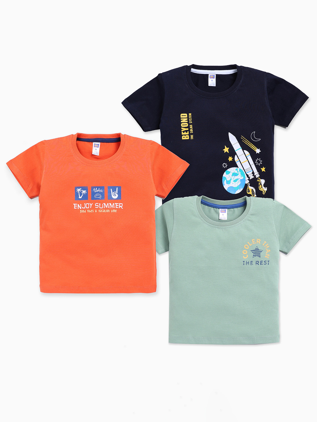 Buy Nottie Planet Boys Typography 3 Applique T Shirt - Tshirts for Boys ...