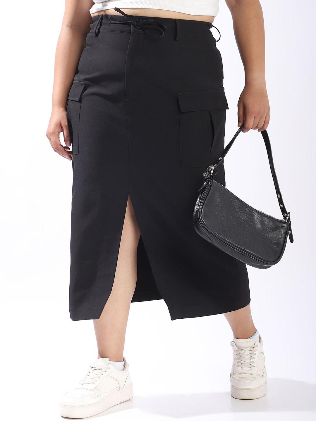 Buy Freeform By High Star Plus Size Women Midi Cargo Korean Skirt ...