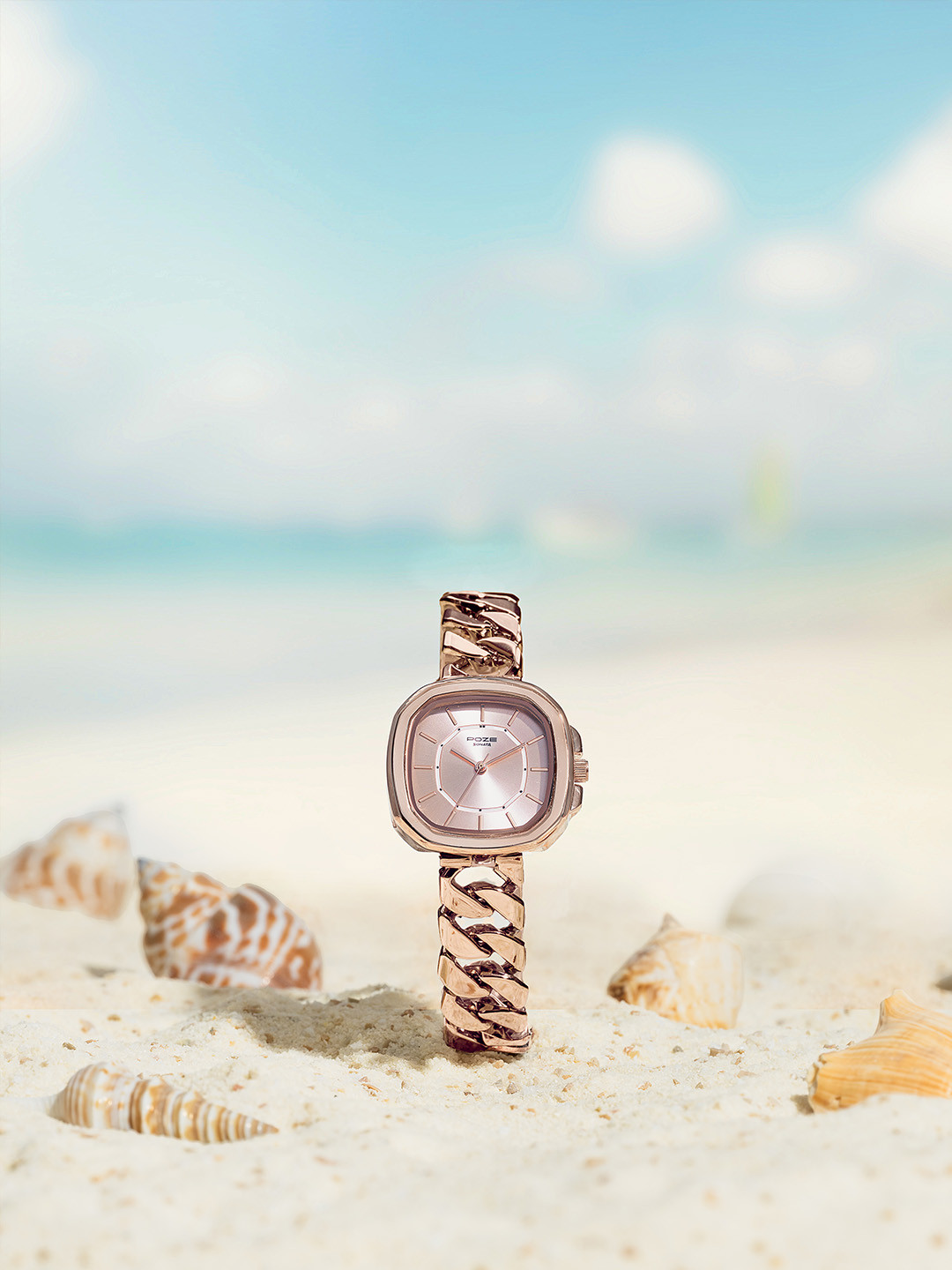 Buy Sonata Poze Women Brass Dial & Bracelet Style Straps Analogue Watch ...