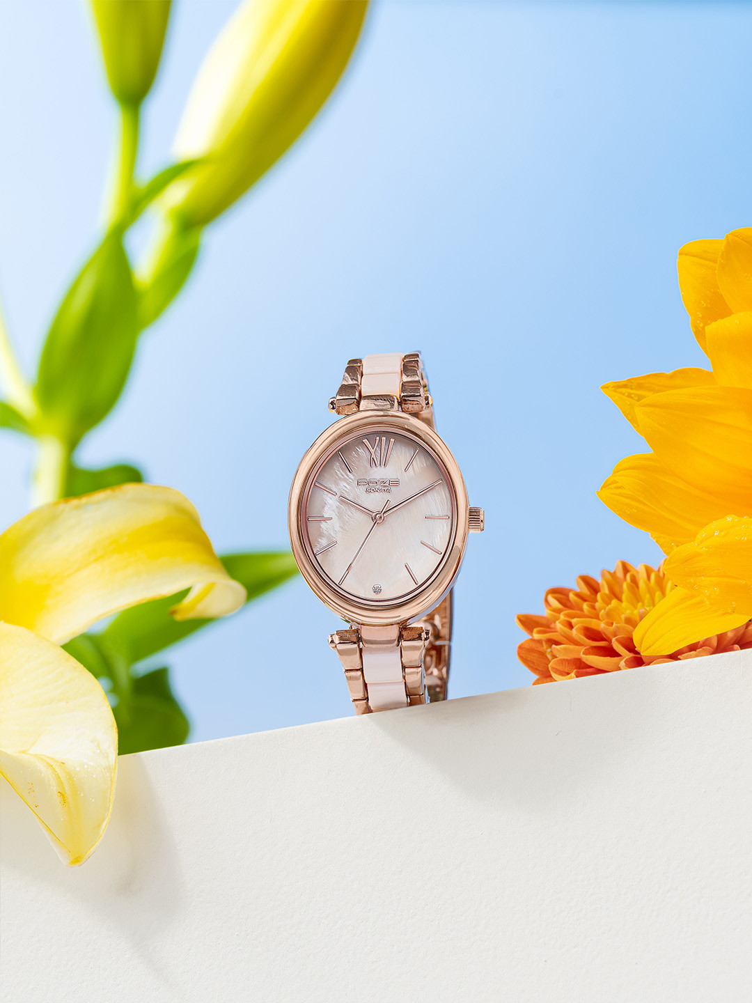 Buy Sonata Poze Women Brass Dial & Bracelet Style Straps Analogue Watch SP80095WM01 - Watches ...