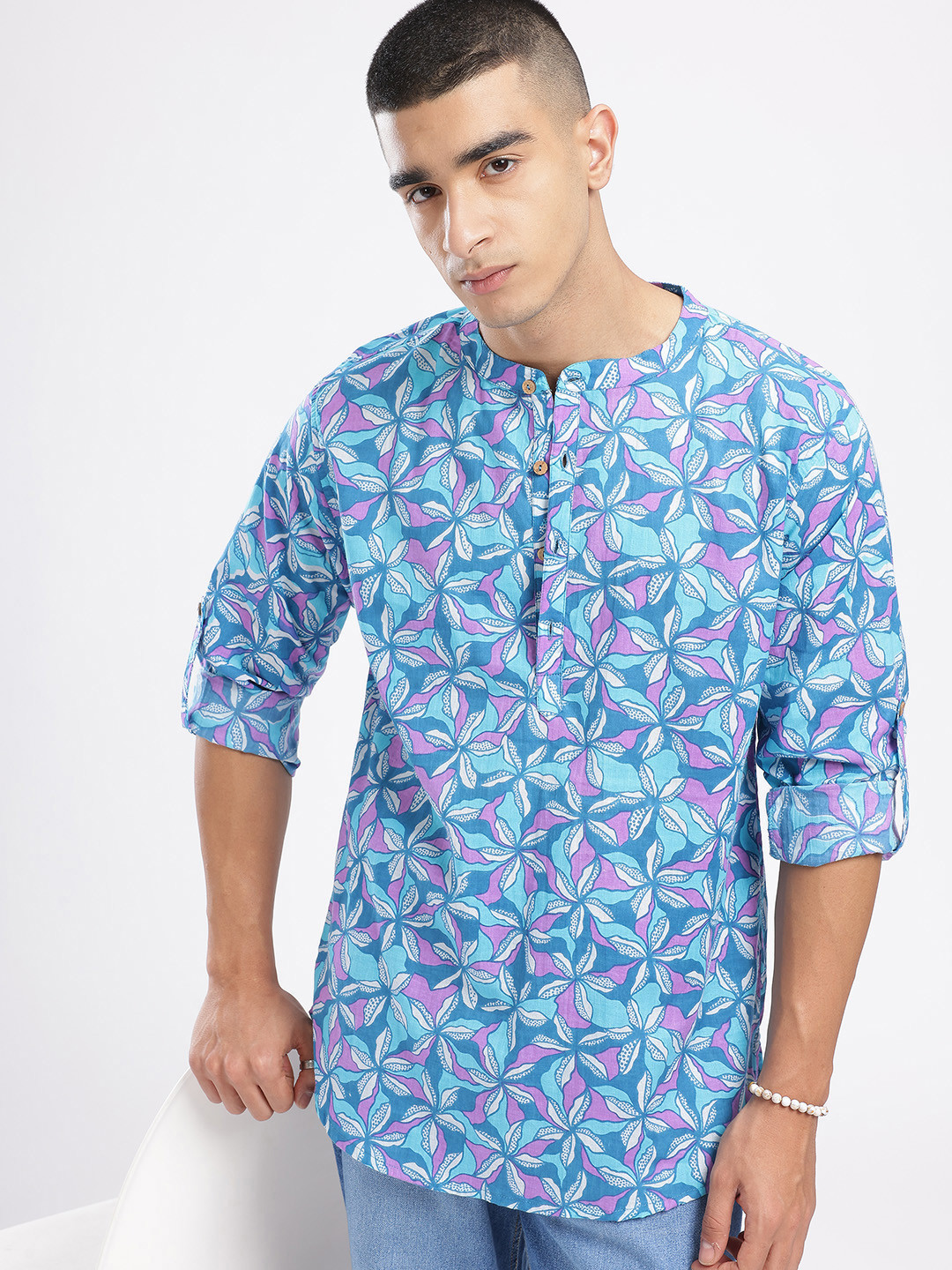 Buy Anouk Rustic Floral Printed Straight Kurta - Kurtas for Men ...