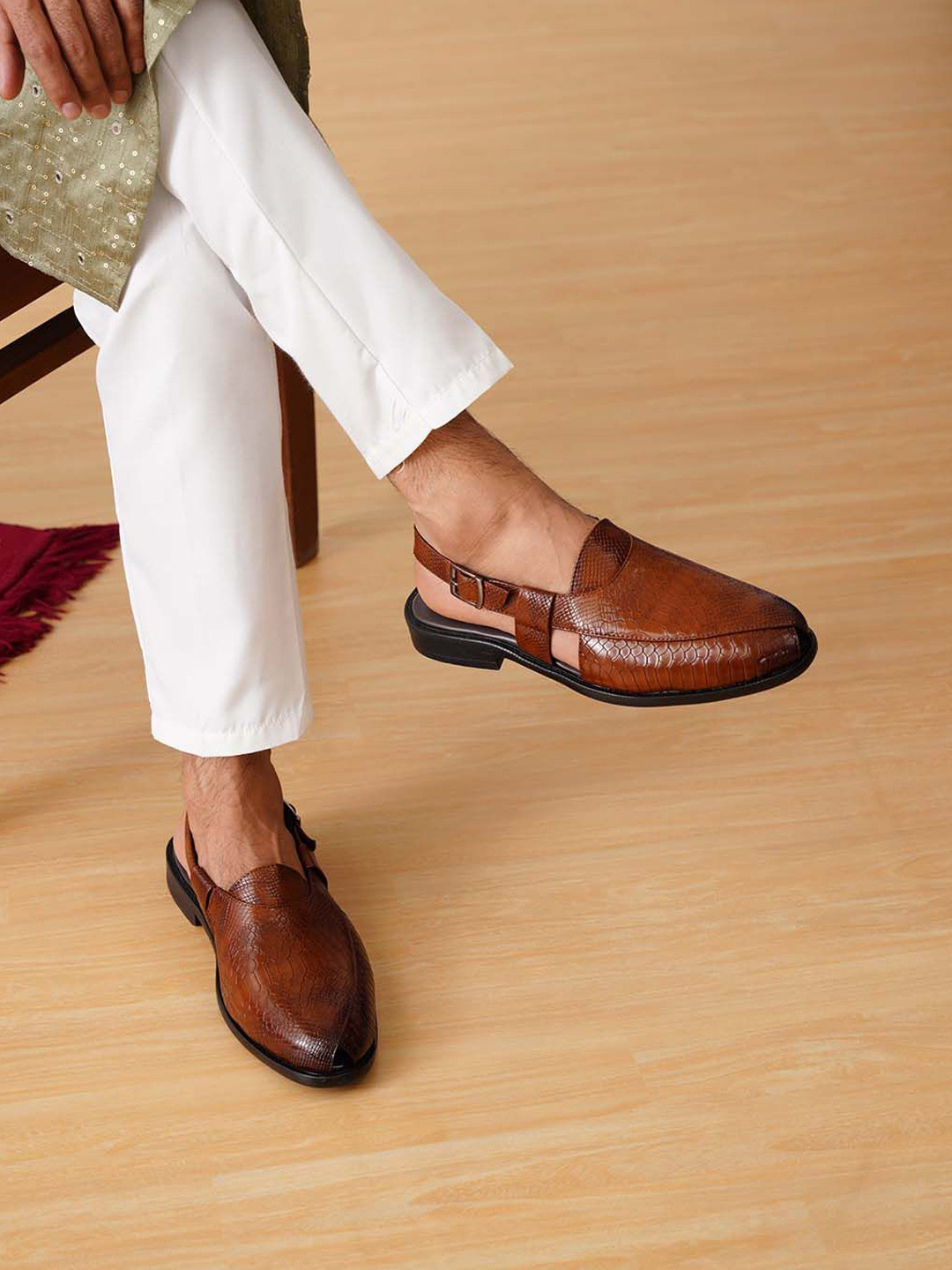 Buy MICHAEL ANGELO Men Textured Lightweight Mojaris - Casual Shoes for ...