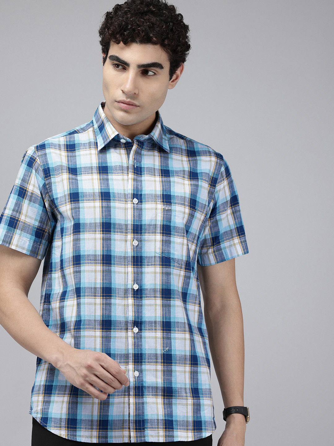 Buy ColorPlus Pure Cotton Checked Casual Shirt - Shirts for Men ...