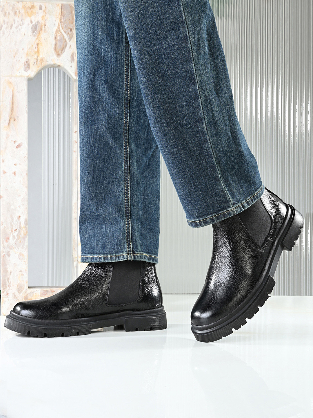 Buy The Roadster Lifestyle Co Men Block Heeled Chelsea Boots - Boots ...