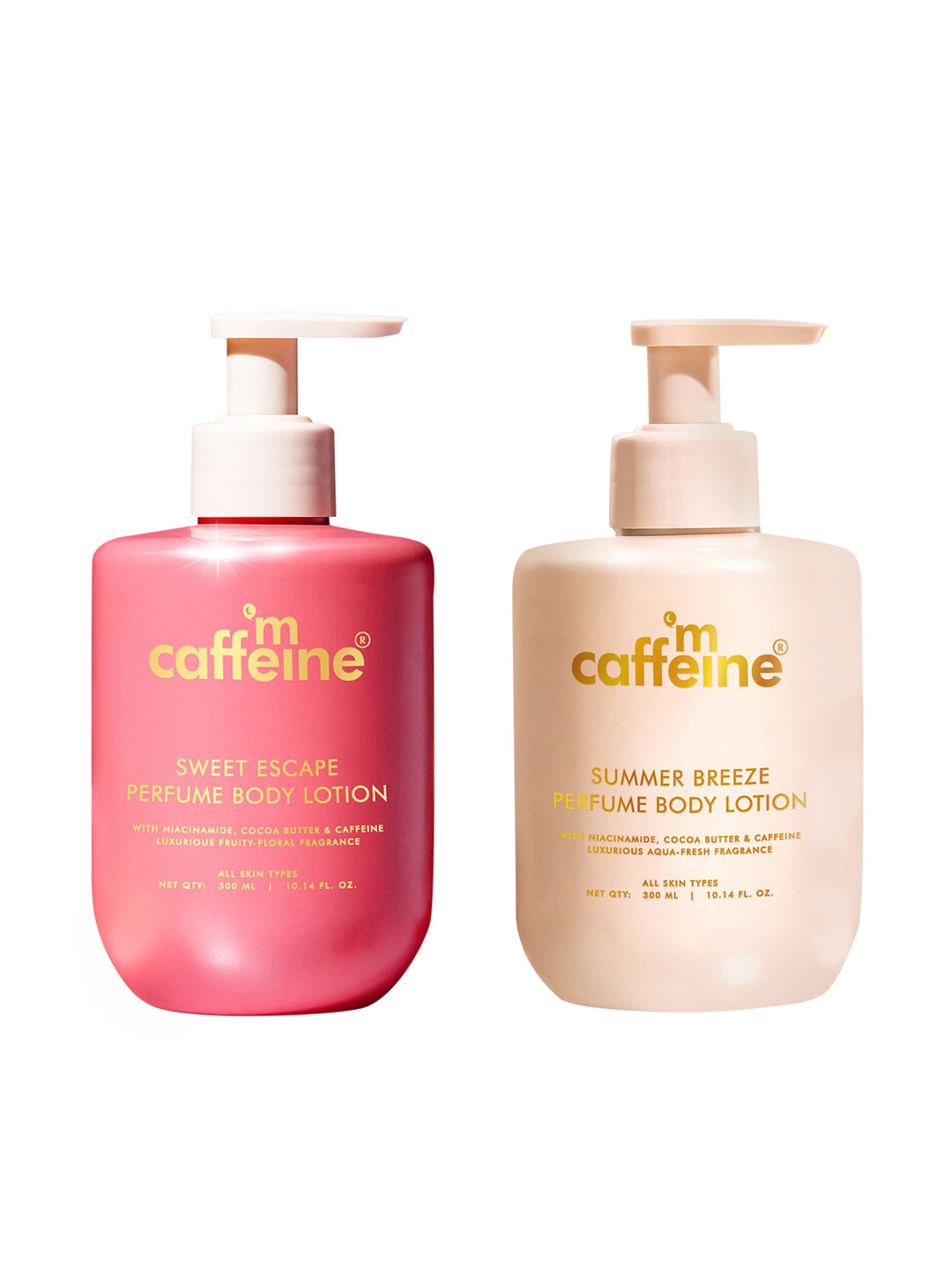 Buy MCaffeine 2Pcs Perfume Body Lotion 300ml Each Summer Breeze & Sweet ...