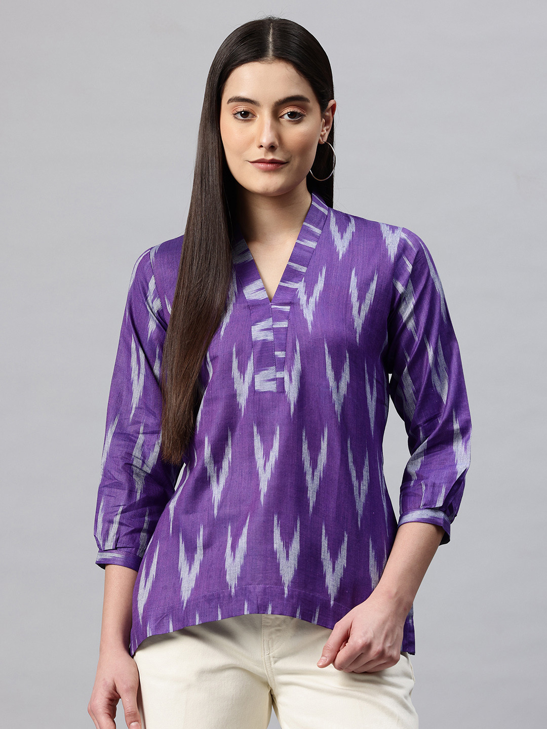 Buy One Femme Ikat Printed Cotton Top - Tops for Women 34150291 | Myntra