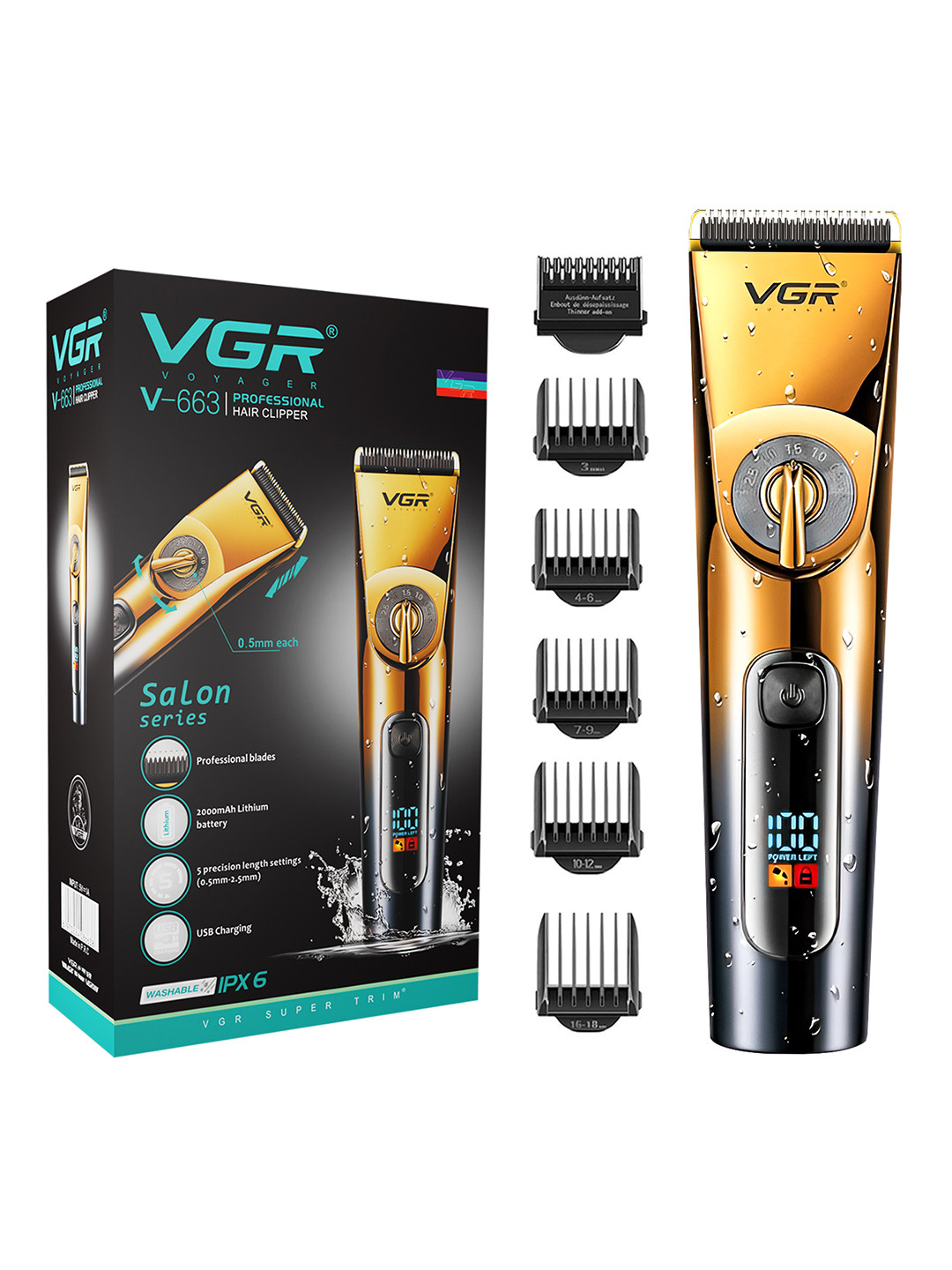 Buy VGR Professional Salon Series Hair Clipper With IPx6 Fully Waterproof V 663 - Trimmer for ...