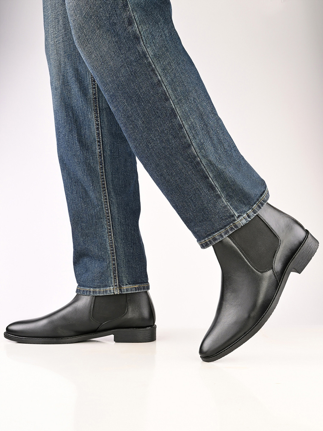 Buy The Roadster Lifestyle Co Men Round Toe Block Heeled Chelsea Boots ...