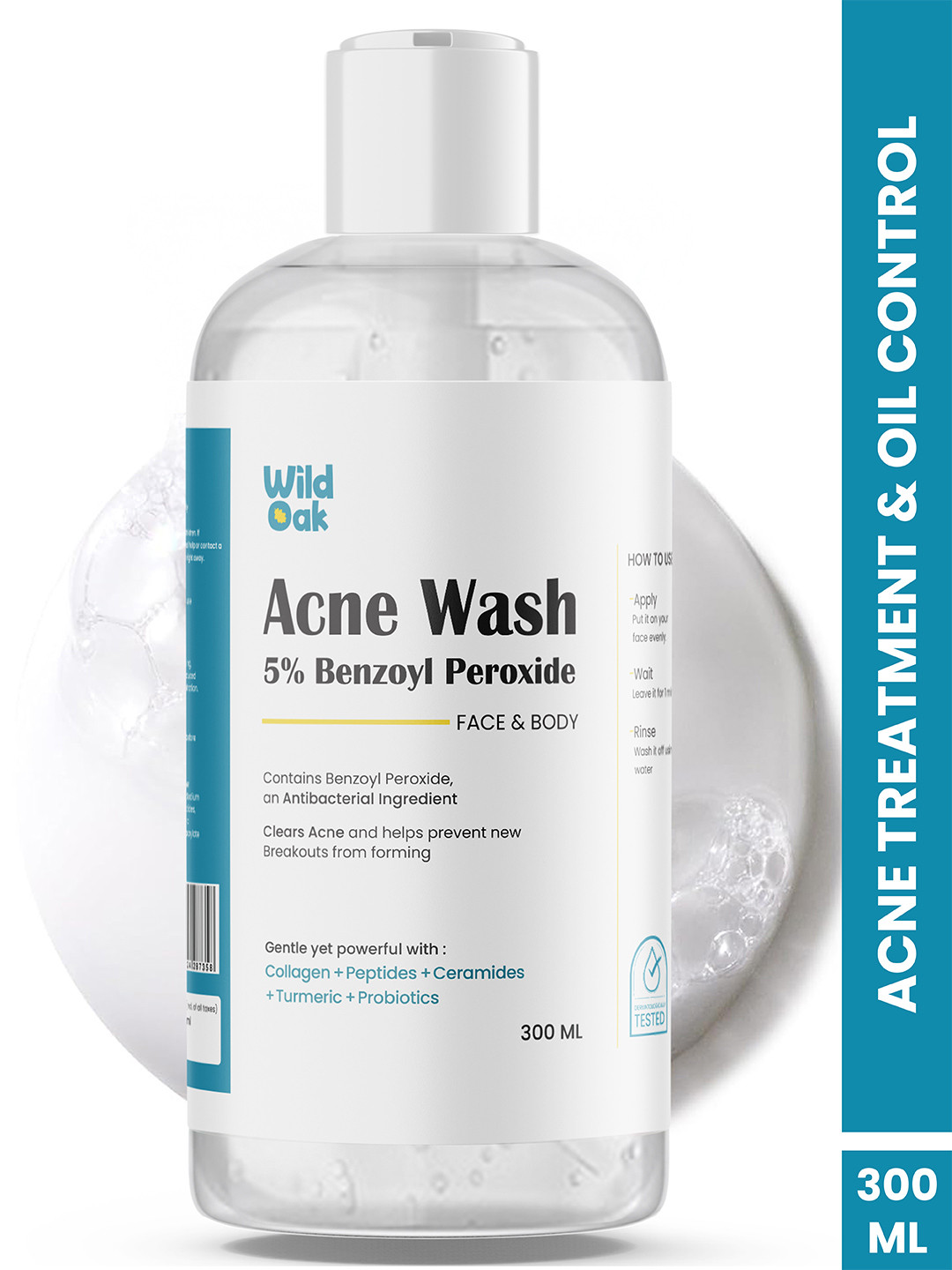 Buy Wild Oak 5% Benzoyl Peroxide Face & Body Acne Wash Kills 99% Of ...