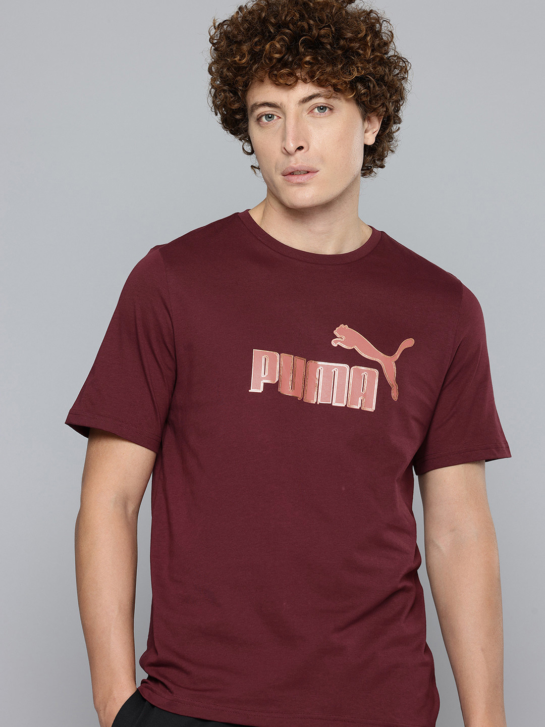 Buy Puma Foil Brand Logo Printed Pure Cotton T Shirt - Tshirts for Men ...
