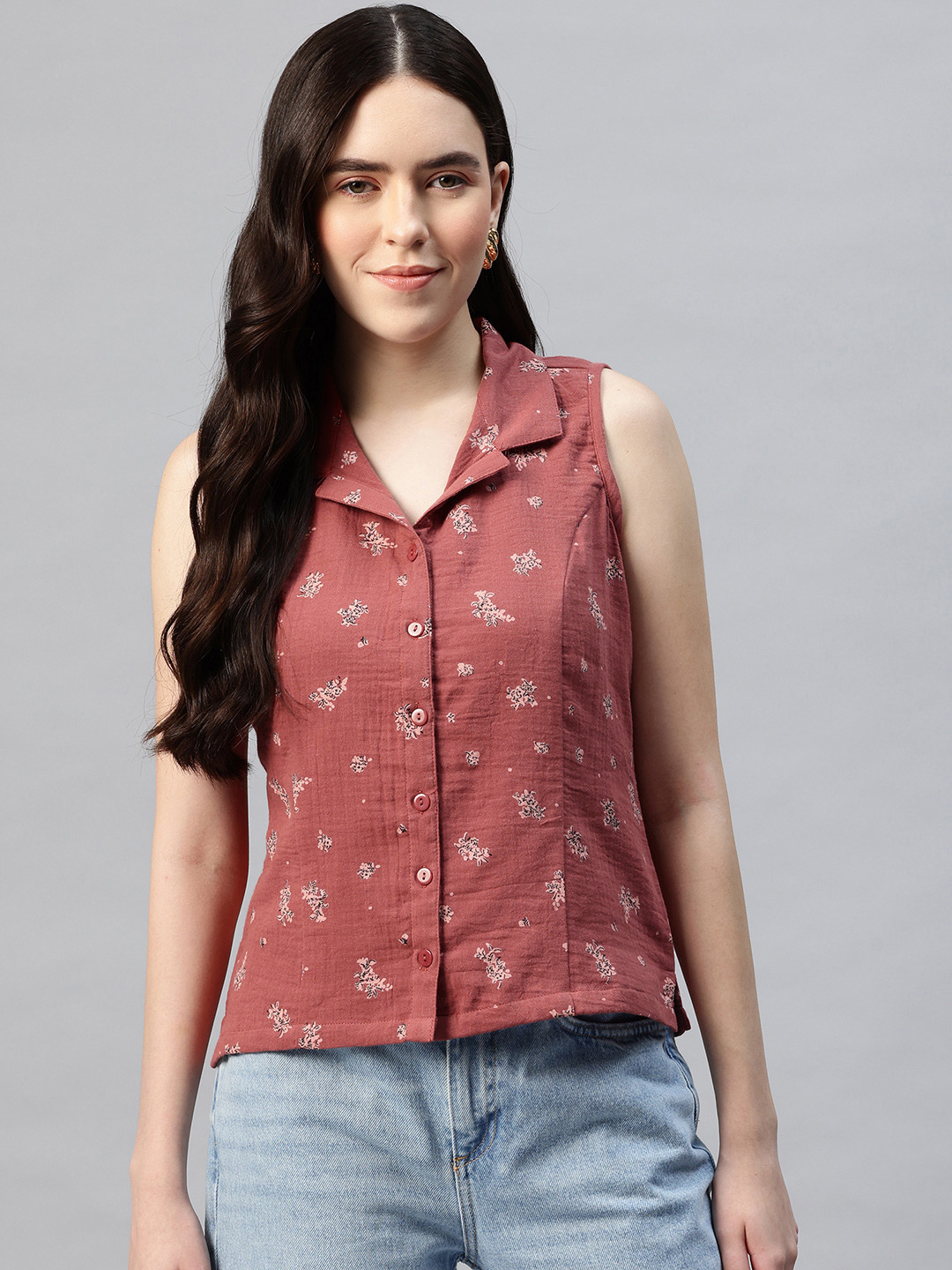 Buy Ayaany Floral Print Cotton Shirt Style Top - Tops for Women 34383952 | Myntra