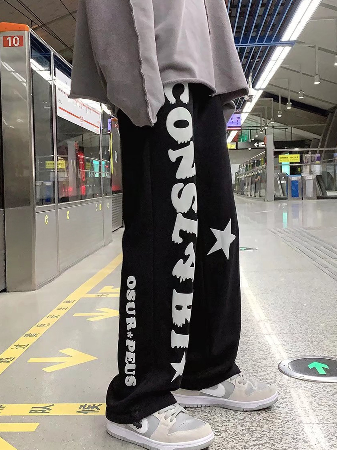 Buy Orber Men Typography Printed Regular Fit Mid Rise Trousers ...