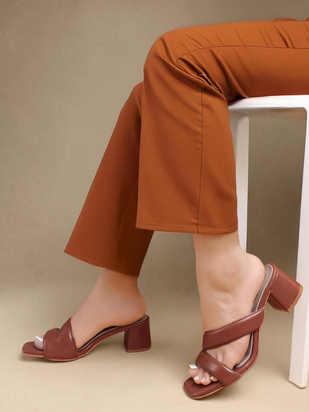 Buy Chemistry Women Solid Round Toe Mules - Heels for Women 34521598 ...