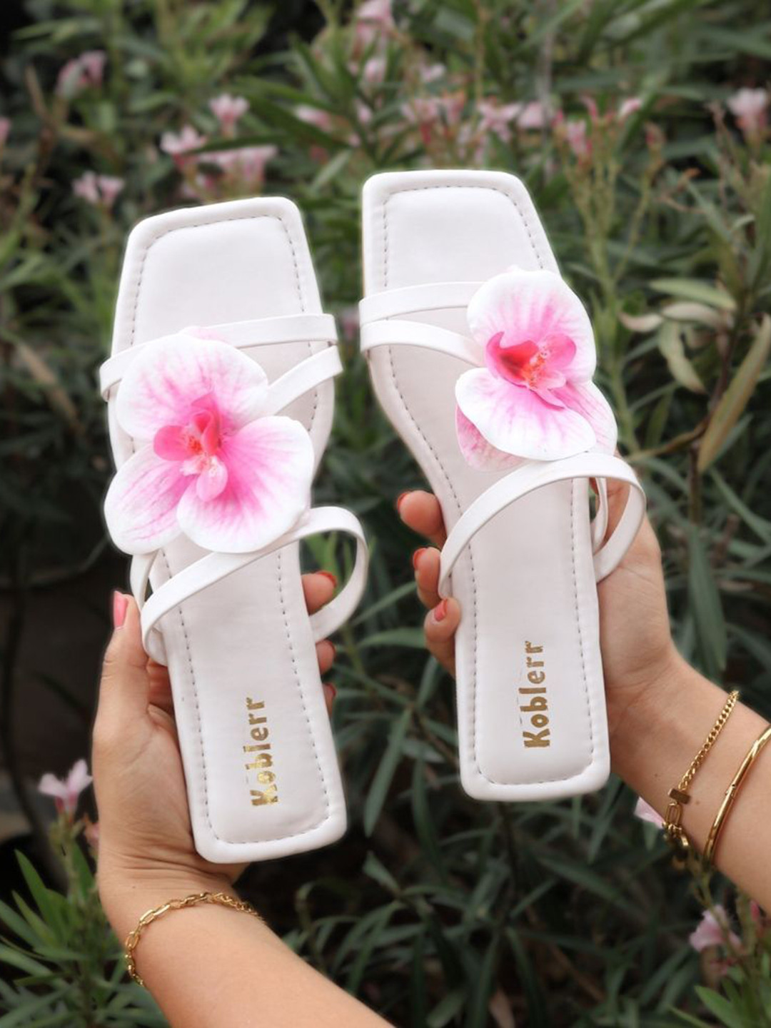 Buy Koblerr Women Orchid Flower Square Toe Flats - Flats for Women ...