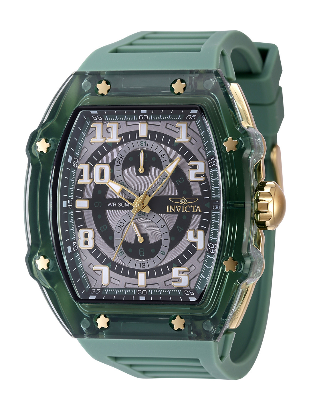 Buy Invicta Men Stainless Steel Silicon Straps Rectangular Reset Time ...